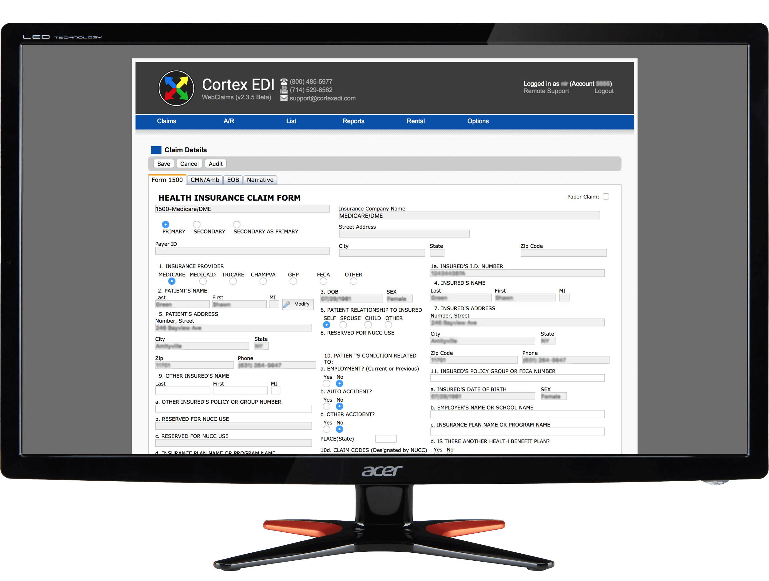Cortex EDI’s Ebill Cloud Practice Management Software